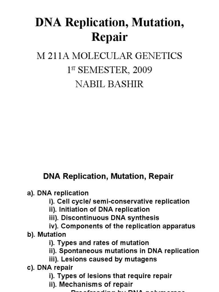 Dna Replication Lecture Notes Pdf Dna Replication Directionality