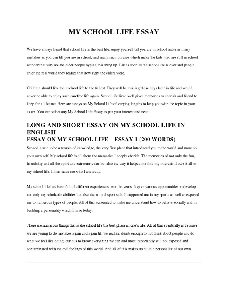 My School Life: Cherished Memories | PDF