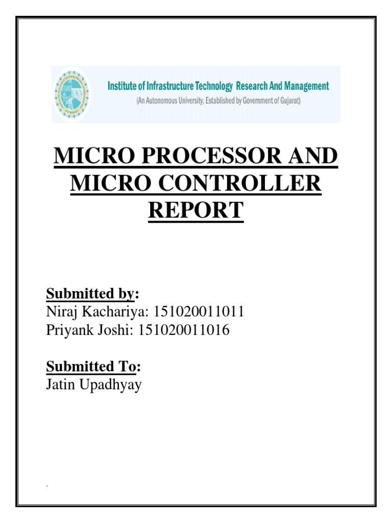 Microprocessor And Microcontroller Report On Assembly Language Programs 3780