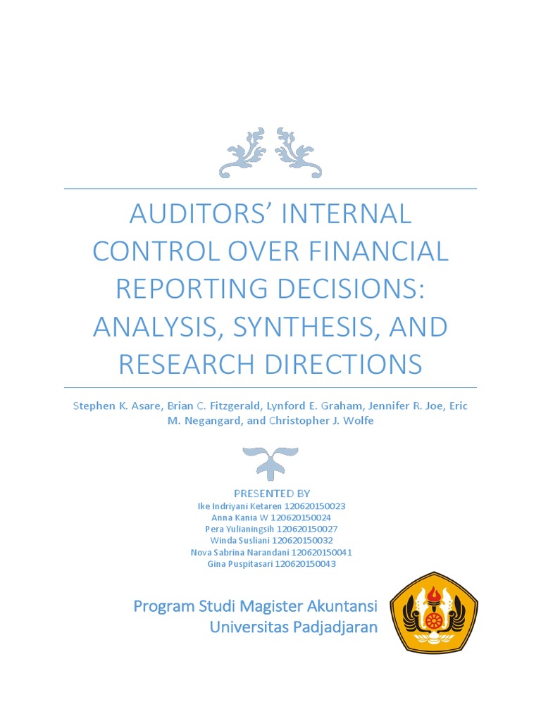 Audit' ICoFR Analysis & Synthesis | PDF