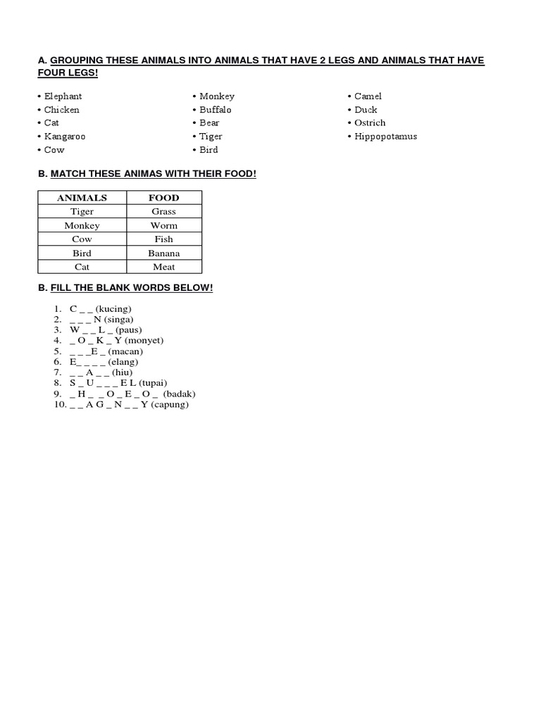 Lat Soal Animals | PDF | Science & Mathematics