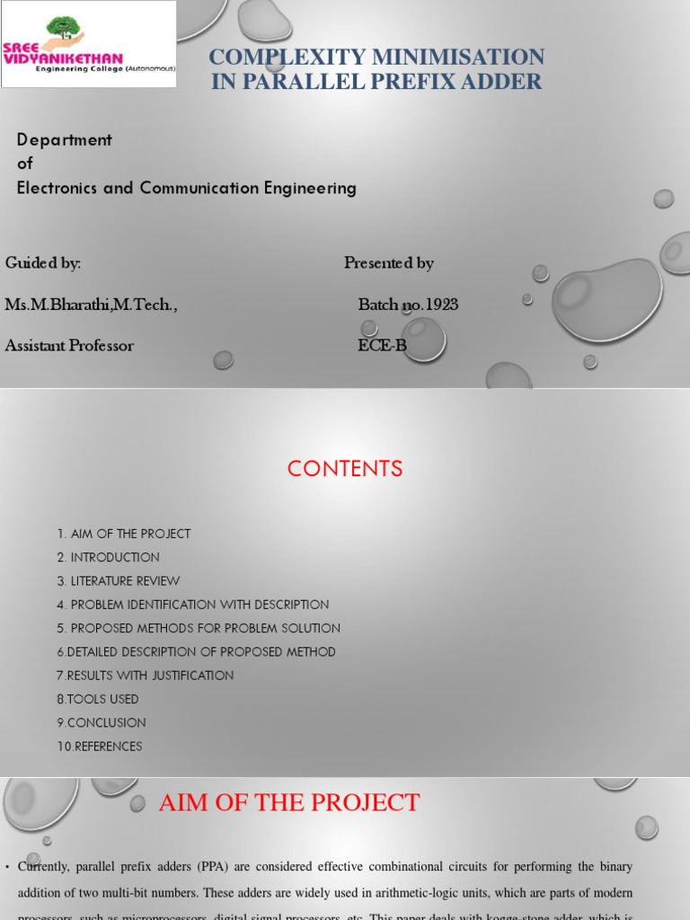 DOC-Reducing The Hardware Complexity of A Parallel Prefix Adder | PDF ...