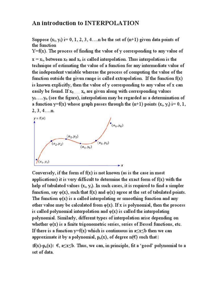 An Introduction To Interpolation | PDF | Interpolation | Function (Mathematics)