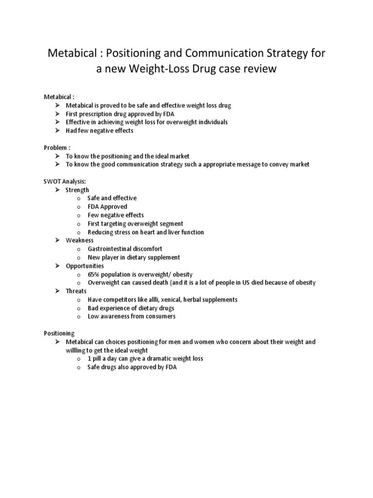 Metabical: Positioning and Communication Strategy For A New Weight-Loss ...