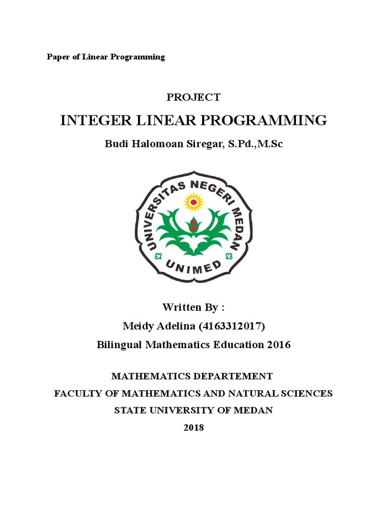 Project LInear Programming | PDF | Linear Programming | Mathematical ...