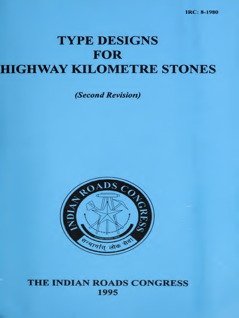 IRC 8-1980: Highway Kilometer Stone Specs | PDF | Transport