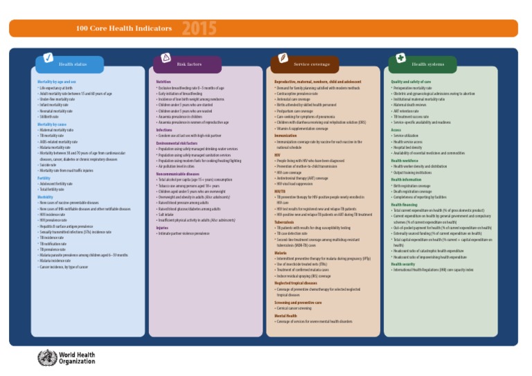 100 Core Health Indicators PDF | PDF | Tuberculosis | Maternal Death