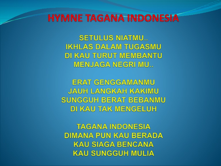 Hymne Tagana Indonesia | PDF
