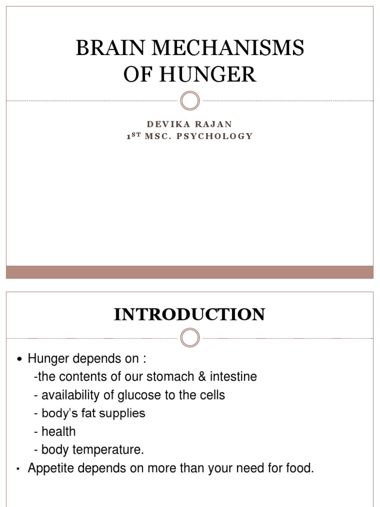 Brain Mechanisms of Hunger | Download Free PDF | Hunger | Eating