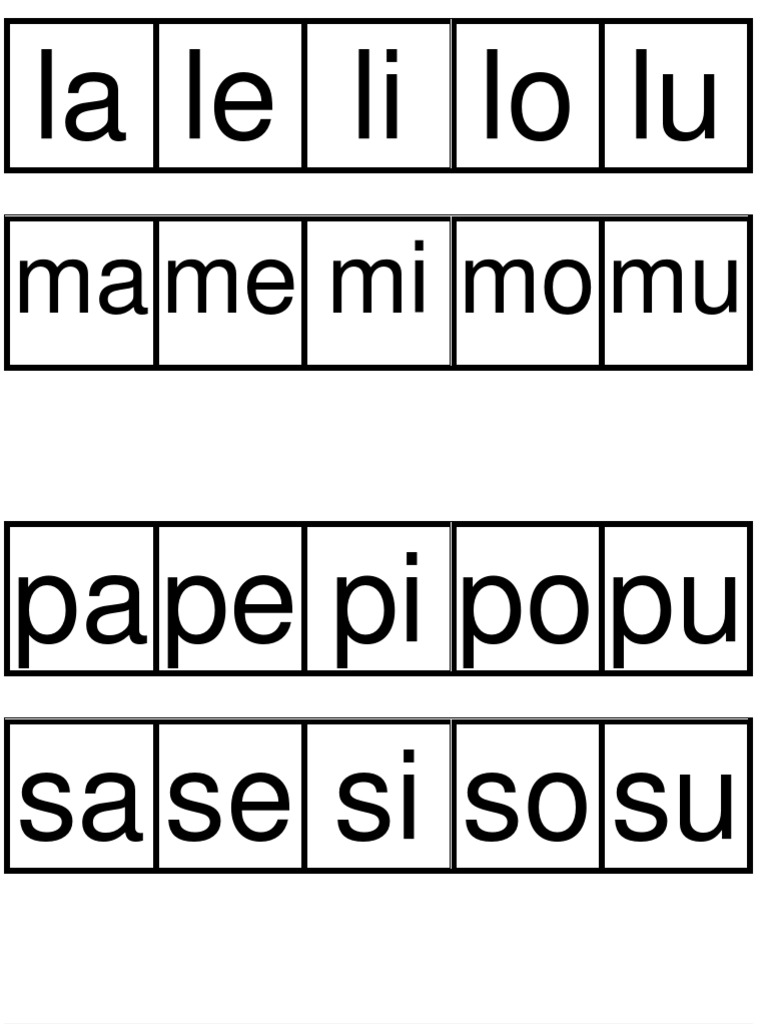 Tarjetas Con Silabas | PDF