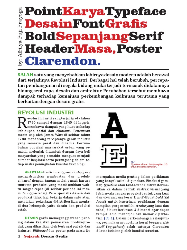 Sejarah Desain Grafis Clarendon Typeface PDF | PDF