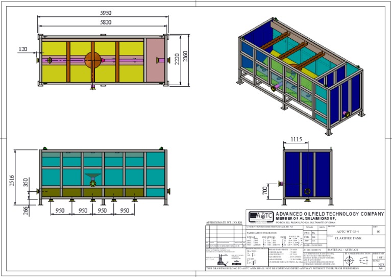 Clarifier Tank - Dimensioned Drawing and Specifications | PDF ...