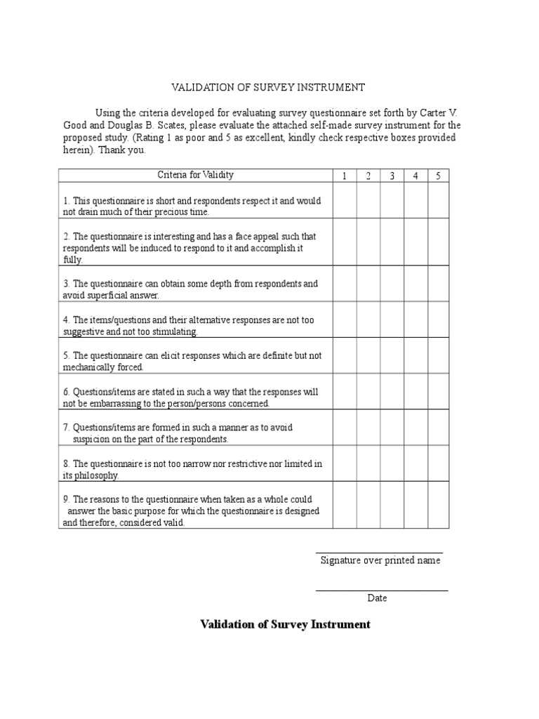 Goods and Scates | PDF | Questionnaire | Validity (Statistics)