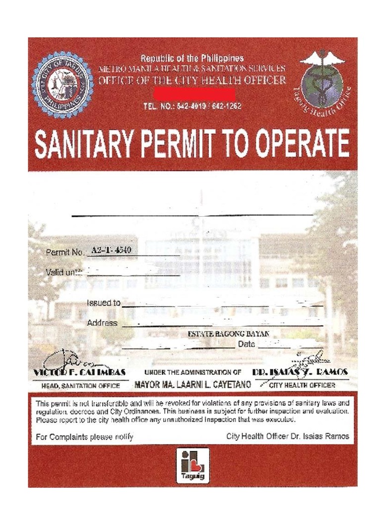 Sanitary Permit | PDF
