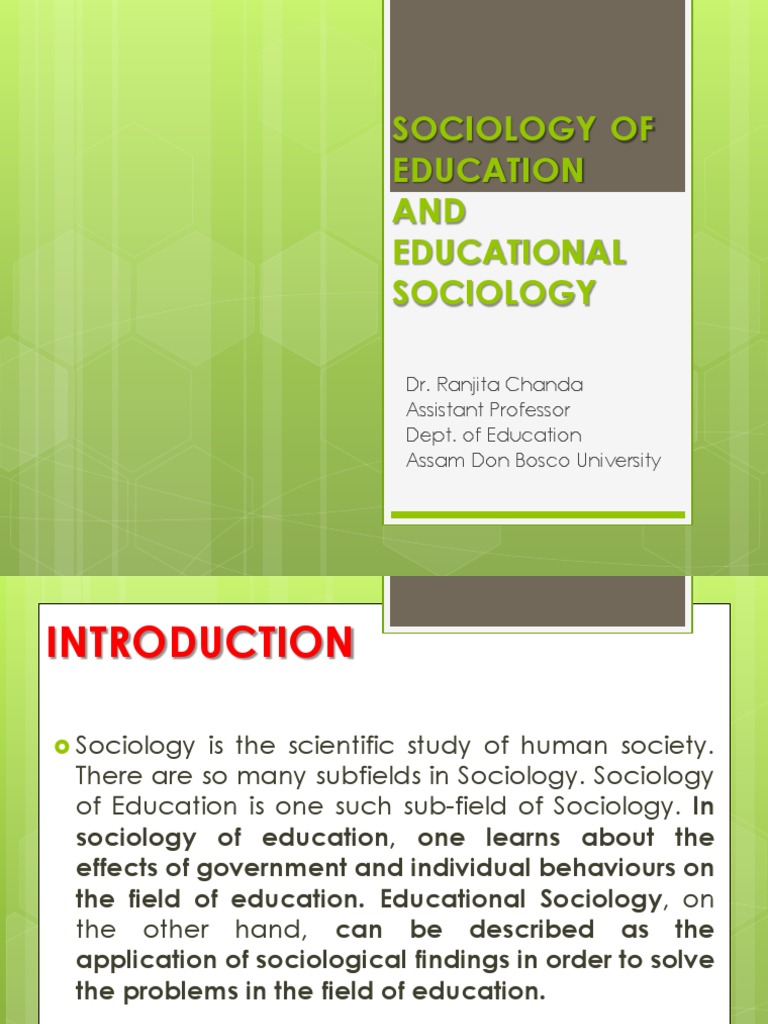 1549880857sociology of Education and Educational Sociology | PDF ...