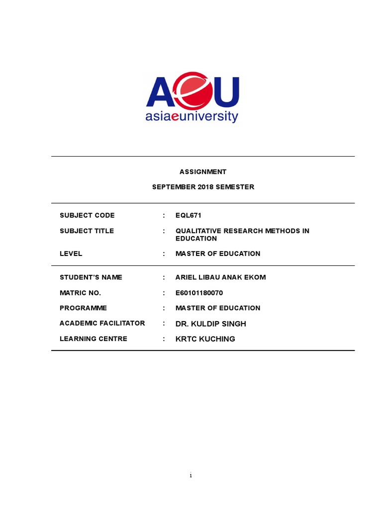 Qualitative Assignment | PDF | Qualitative Research | Validity (Statistics)