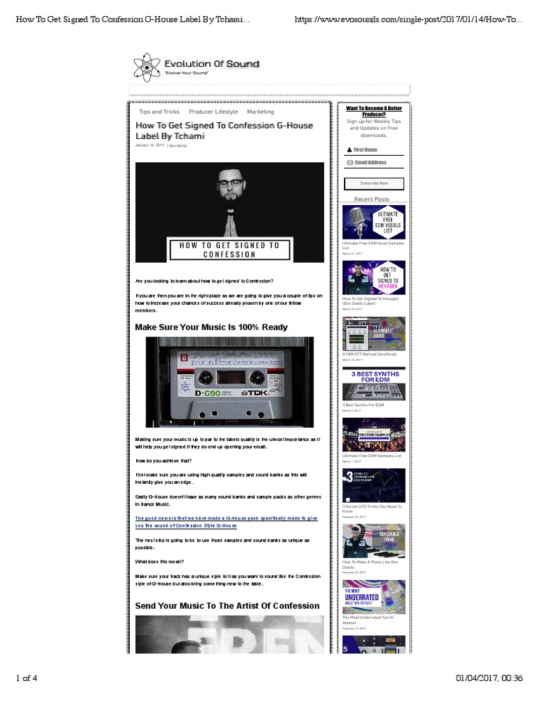 How To Get Signed To Confession G-House Label by Tchami - Evolution of ...