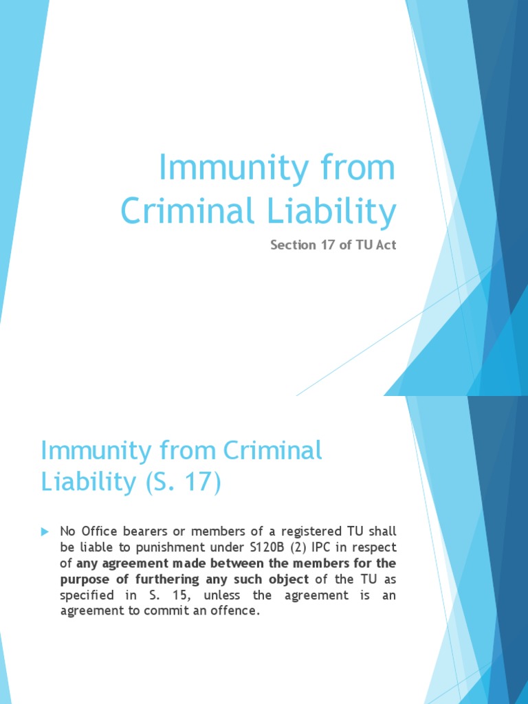 Immunity from Criminal Liability in Trade Unions | PDF | Sovereign ...