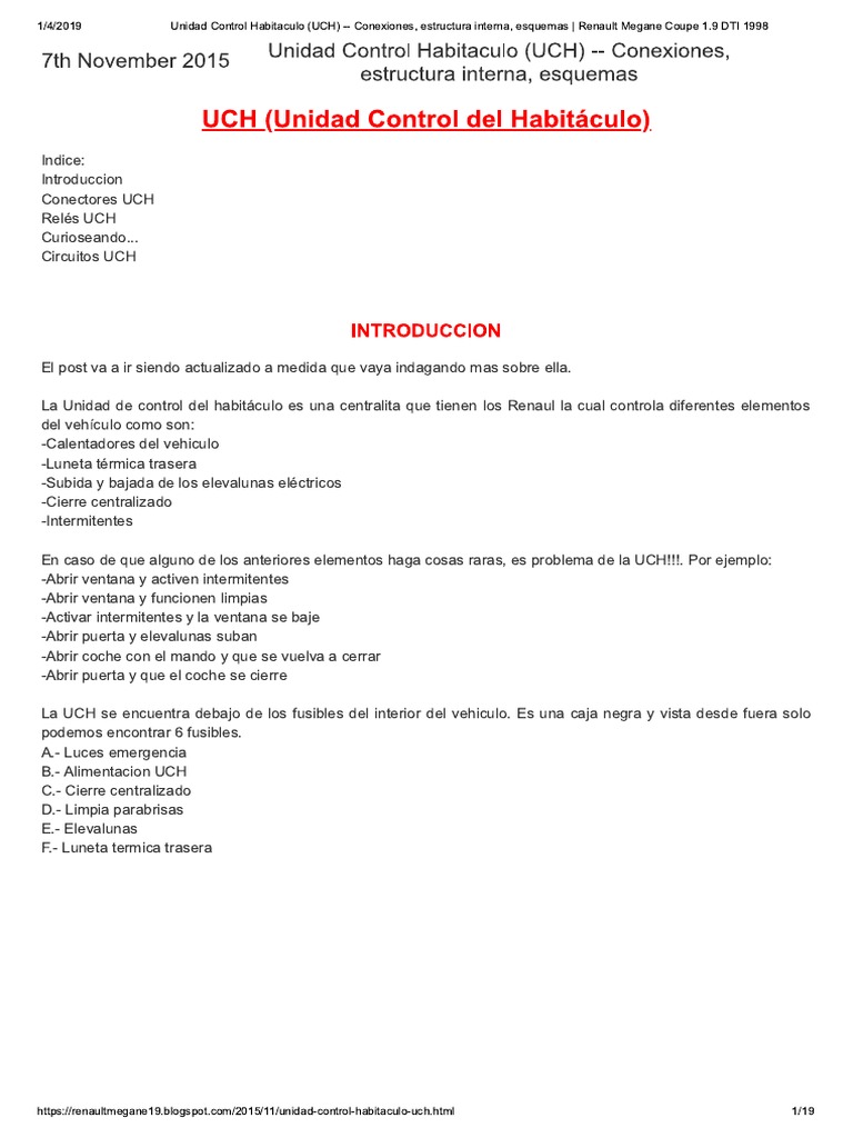 Unidad Control Habitaculo (UCH) - Cone... As - Renault Megane Coupe 1 ...