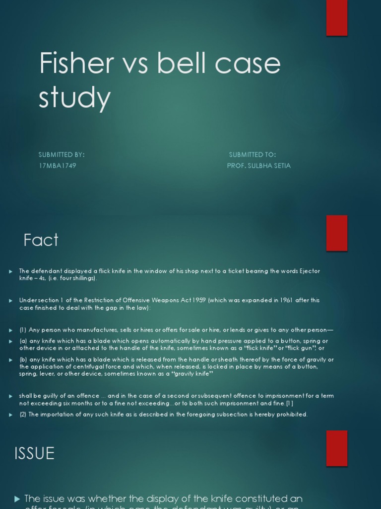 Fisher Vs Bell Case Study | PDF | Justice | Crime & Violence