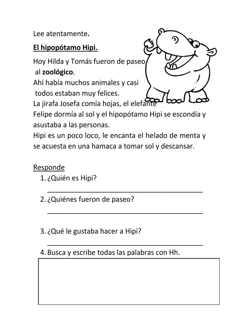 Lectura Letra H | PDF