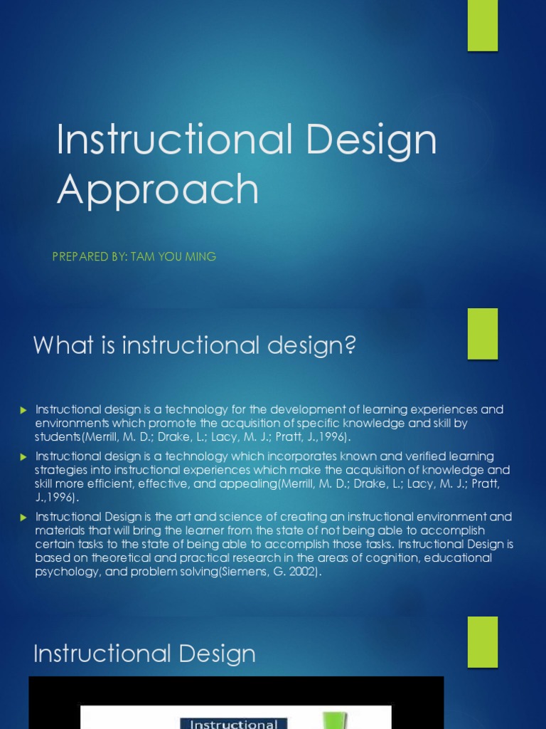 Instructional Design Approach | PDF | Instructional Design ...