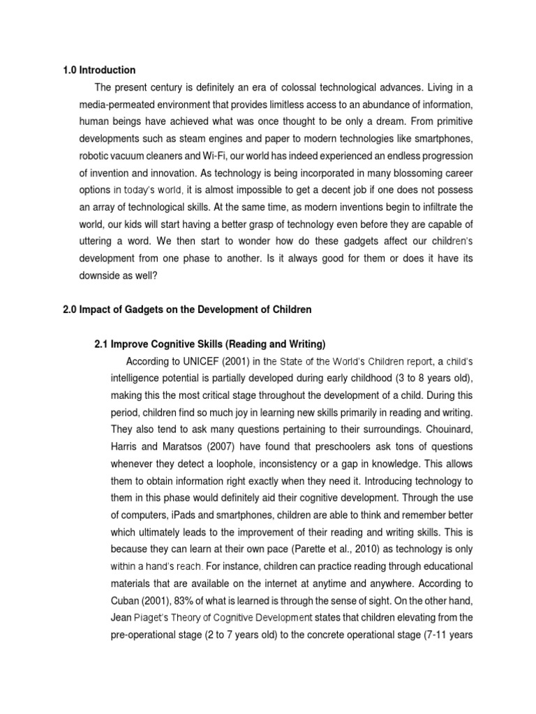 Tech's Role in Child Development | PDF | Adolescence | Application Software