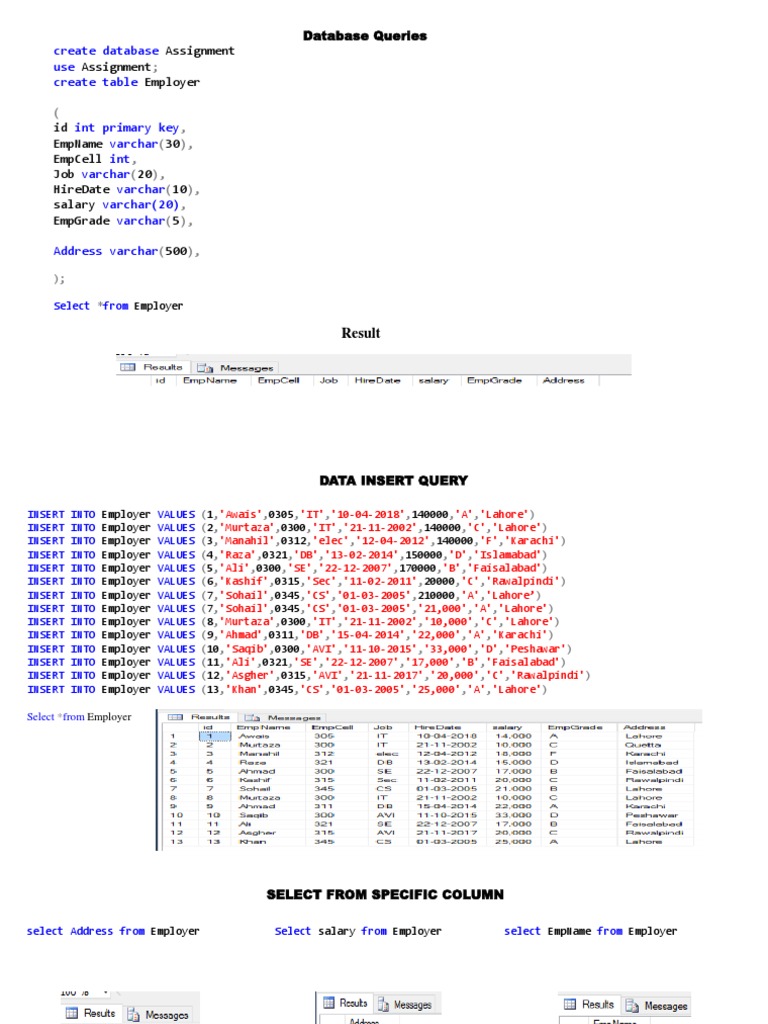 Database Assignment No 2 | PDF | Data Management Software | Information ...