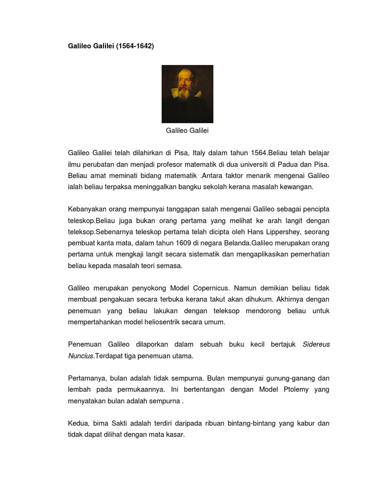 Tokoh Astronomi: Galileo dan Ibnu Yunus | PDF