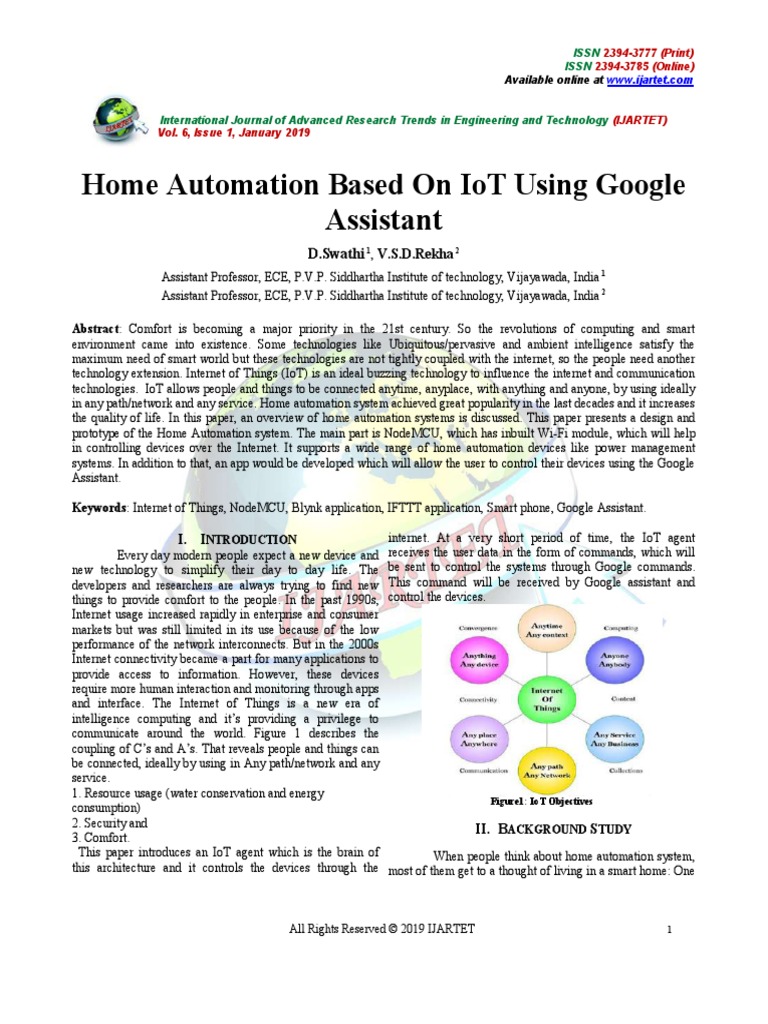 Home Automation Based On IoT Using Google Assistant | PDF | Internet Of ...