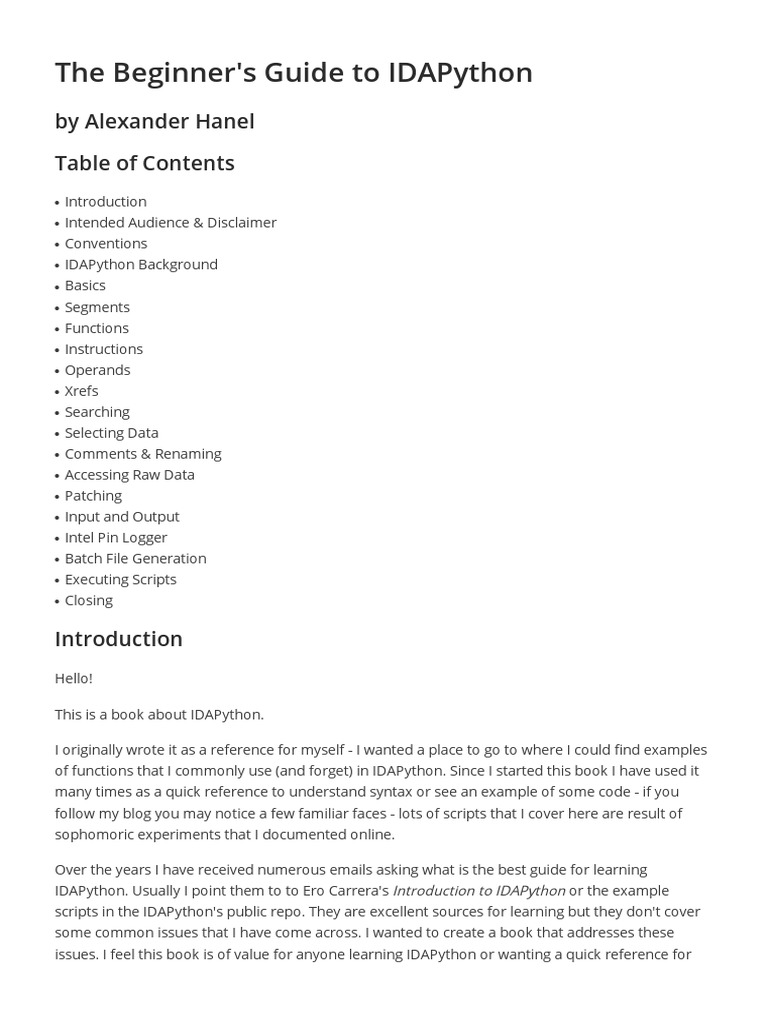 IDAPython Book | PDF | Subroutine | Data Type