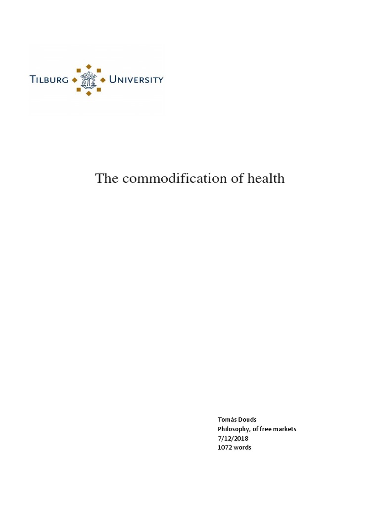 The Commodification of Health | PDF | Market (Economics) | Health Care
