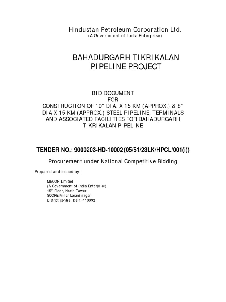 HPCL Steel Line Tender PDF | PDF | Joint Venture | Taxes