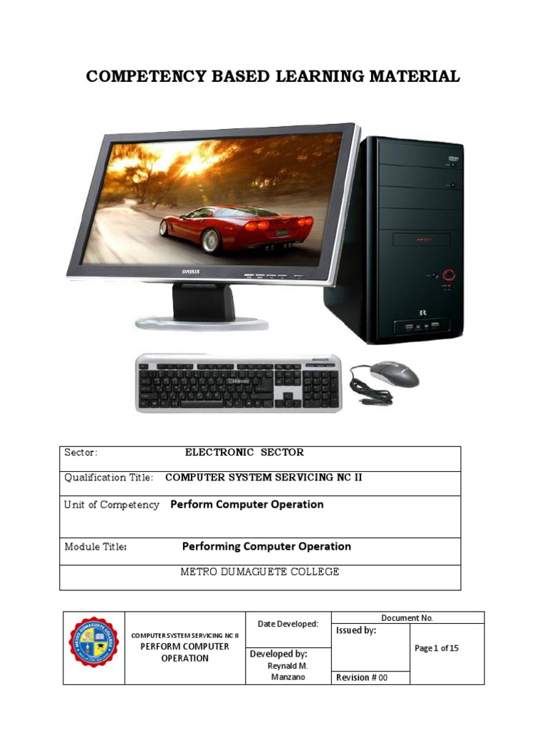 Competency Based Learning Material: Perform Computer Operation | PDF ...