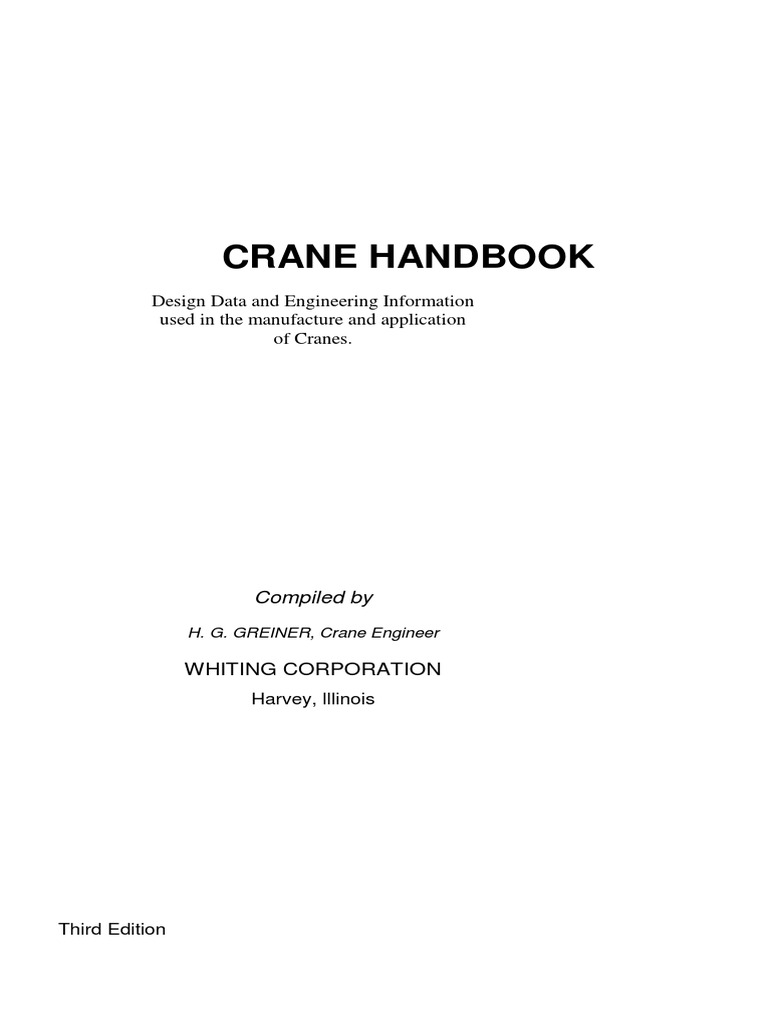 Whiting Crane Handbook - Unlocked | PDF | Crane (Machine) | Elevator