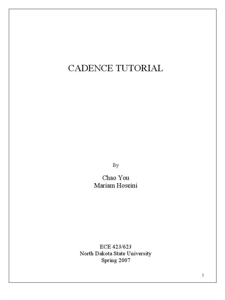 Tutorial Complete Cadence | PDF | Mosfet | Field Effect Transistor
