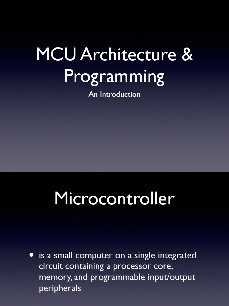 Mcu Architecture And Programming An Introduction Pdf Microcontroller Central Processing Unit