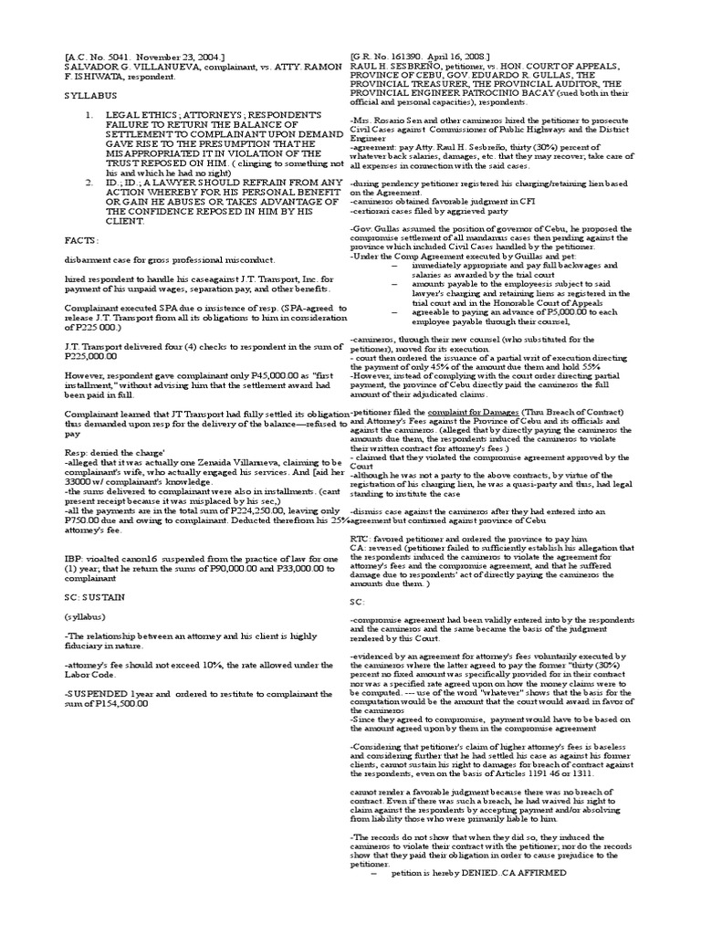 Digest 4 | PDF | Attorney's Fee | Judgment (Law)