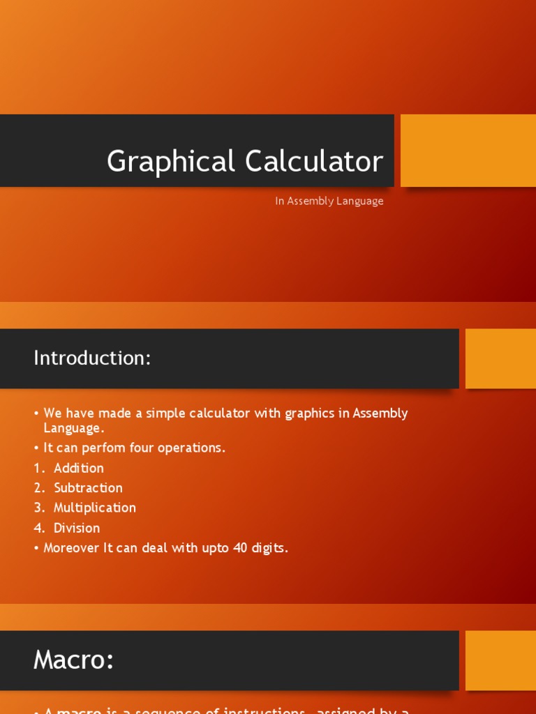 Graphical Calculator: in Assembly Language | PDF