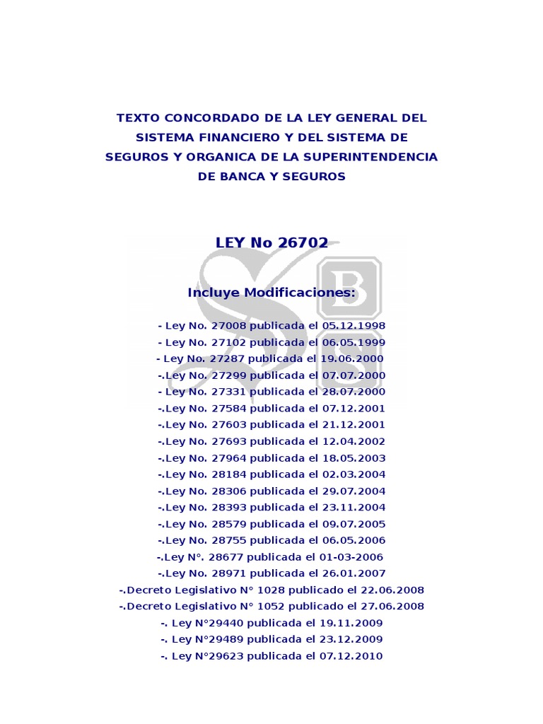 Ley-Dd26702 | PDF | Reaseguro | Seguro