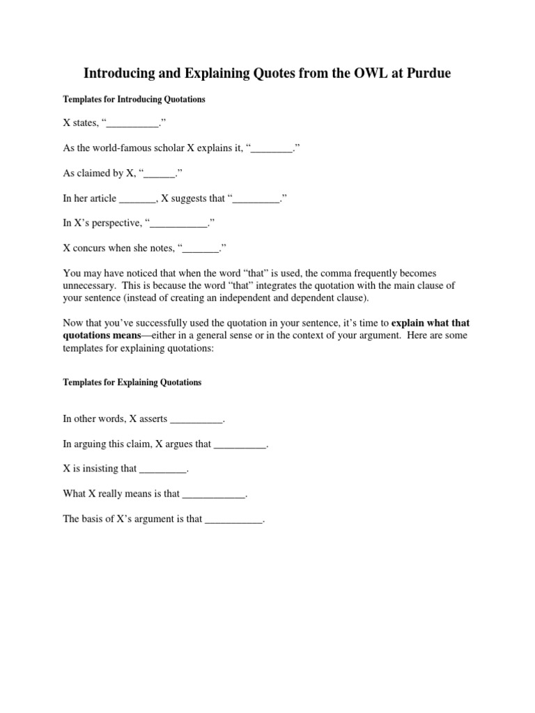 Introducing Quotes | PDF | Sentence (Linguistics) | Language Mechanics