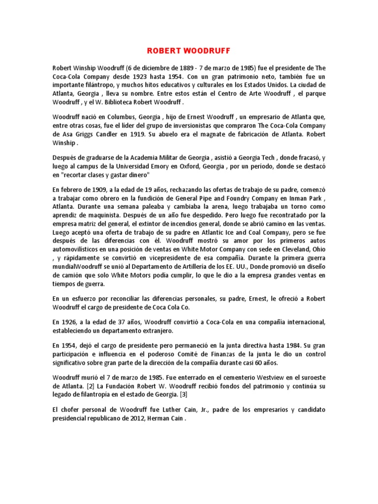 Robert Woodruff | PDF | John D. Rockefeller | Business