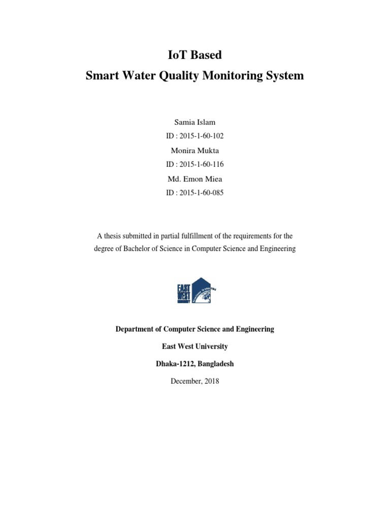 IoT Based Smart Water Quality Monitoring System | PDF | Logistic ...