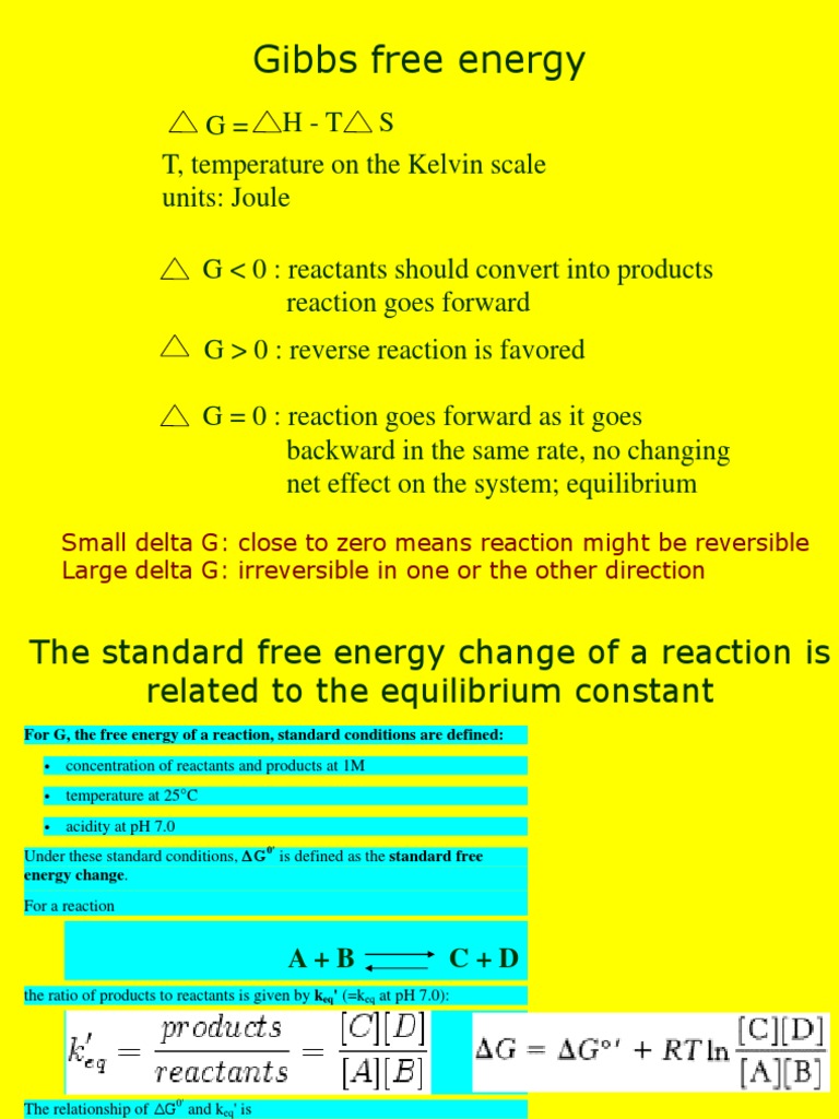 BIO307 Lecture 4 (Gibbs Free Energy and ATP) | PDF | Metabolic Pathway ...