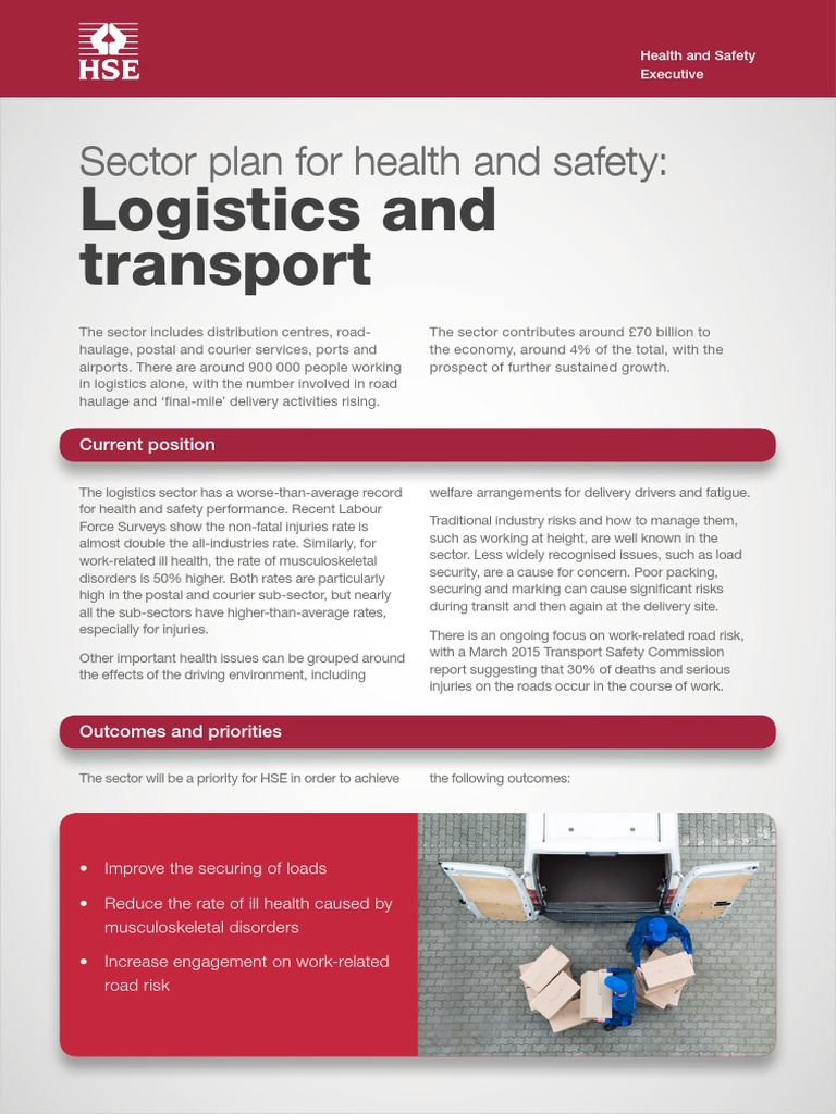 Logistics and Transport: Sector Plan For Health and Safety: Sector Plan ...