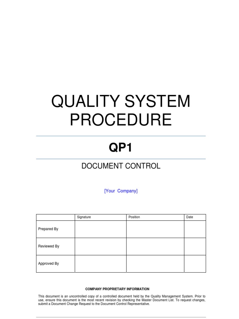 Document Control Procedure Example | PDF | Document | Specification ...