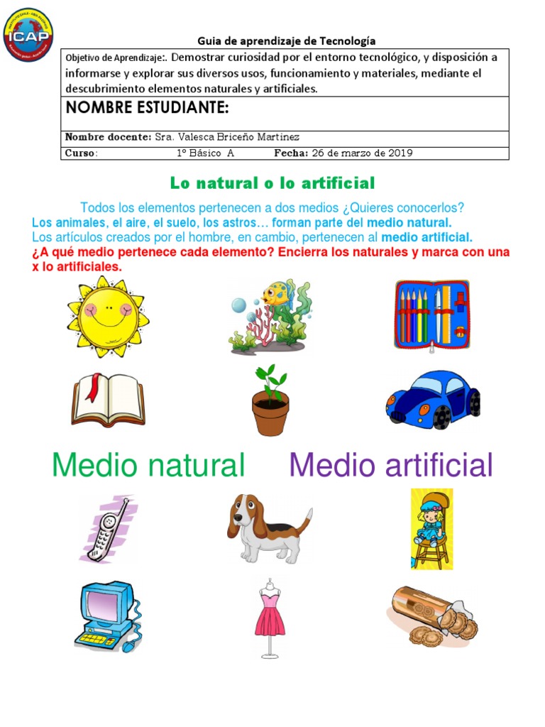 Guia Tecnologia Elementos Artificiales o Naturales | PDF