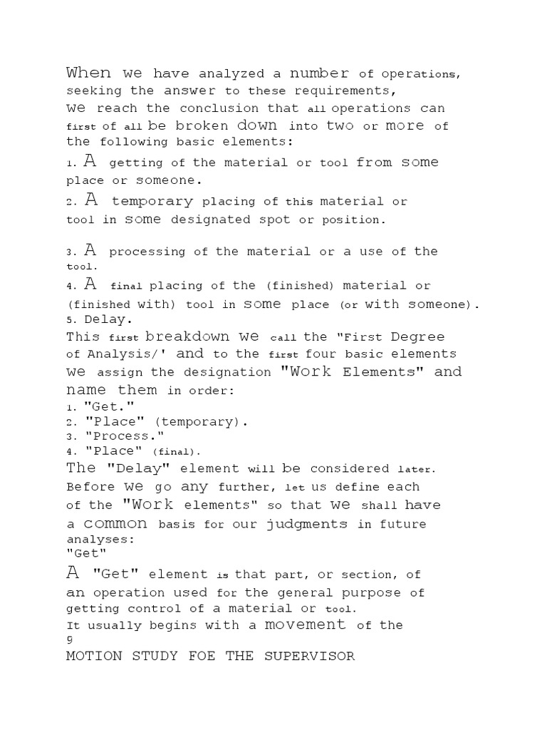 Motion Study Steps | PDF | Screw | Reason