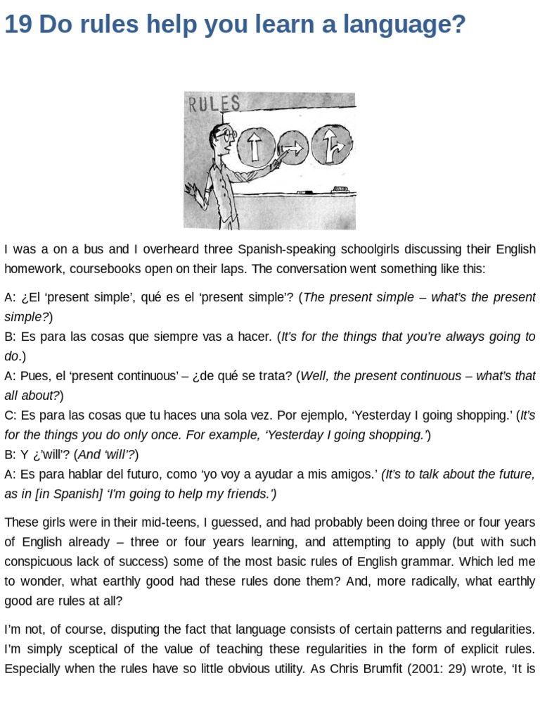 Do Language Rules Aid Learning? | PDF | Second Language Acquisition ...