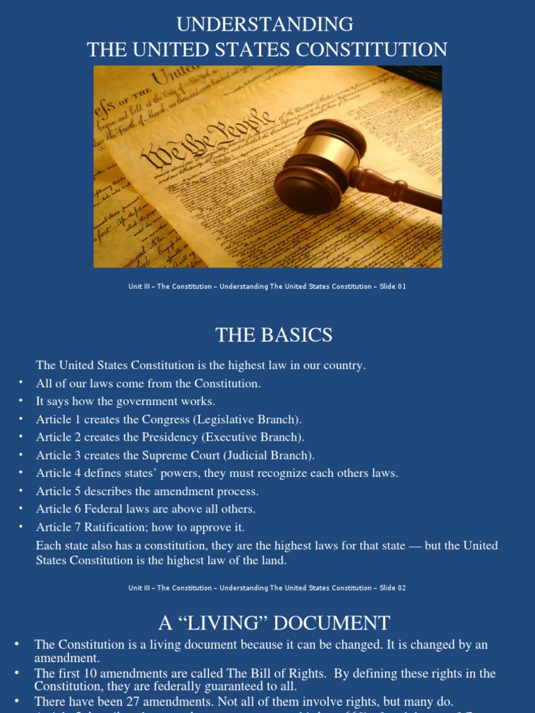 Unit III - The Constitution - Understanding The United States ...